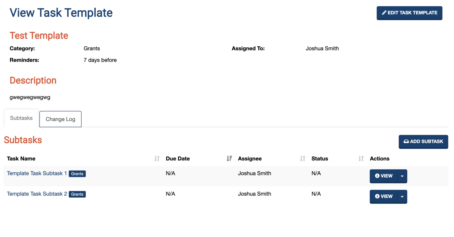 Using Task Templates - Donor Wrangler