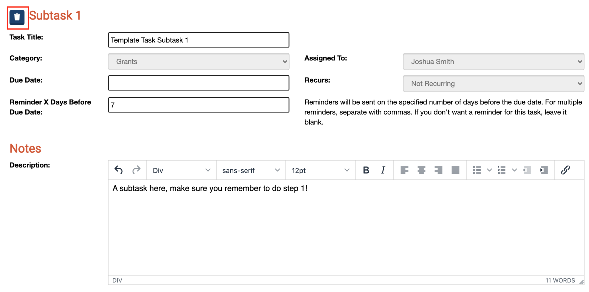 Using Task Templates - Donor Wrangler